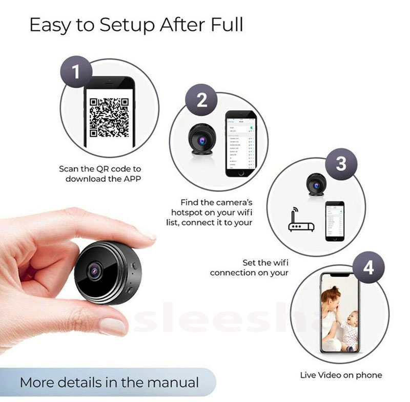 4K Wifi Mini Spy Magnet Camera - Spy Camera For Home Security Audio ...