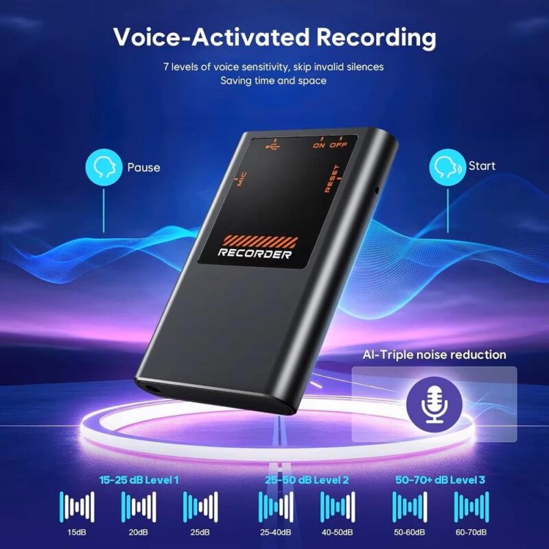 Magnetic Voice Recorder 64GB | Long Backup | Audio Recorder